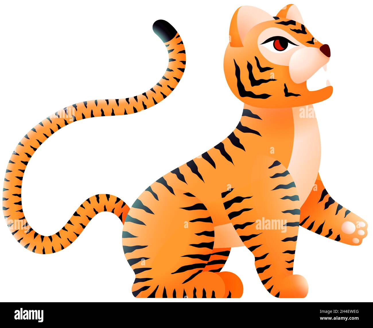 Baby tiger. Cute mascot animal with long tail Stock Vector Image & Art ...