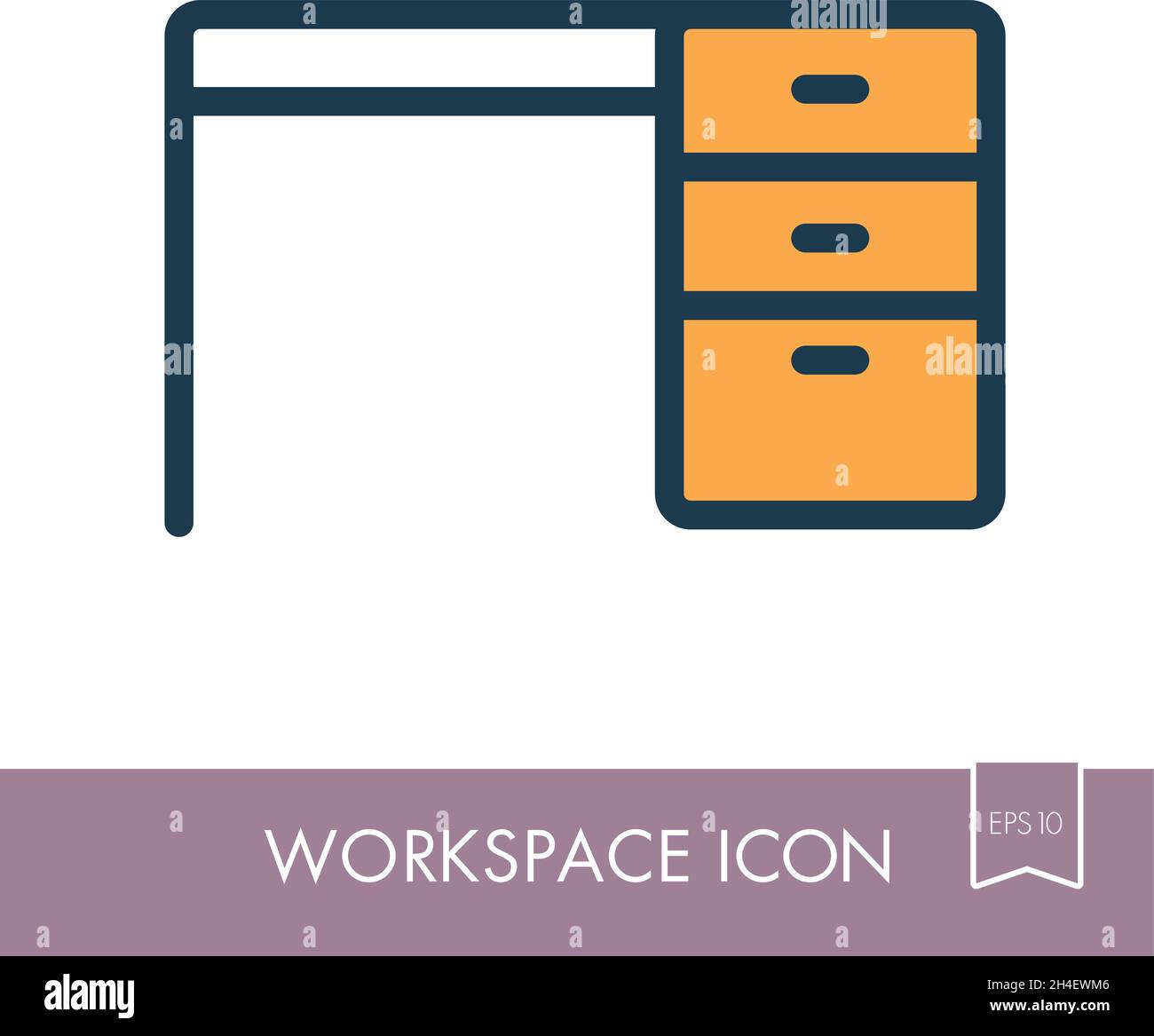 Desk outline icon. Workspace sign. Graph symbol for your web site ...