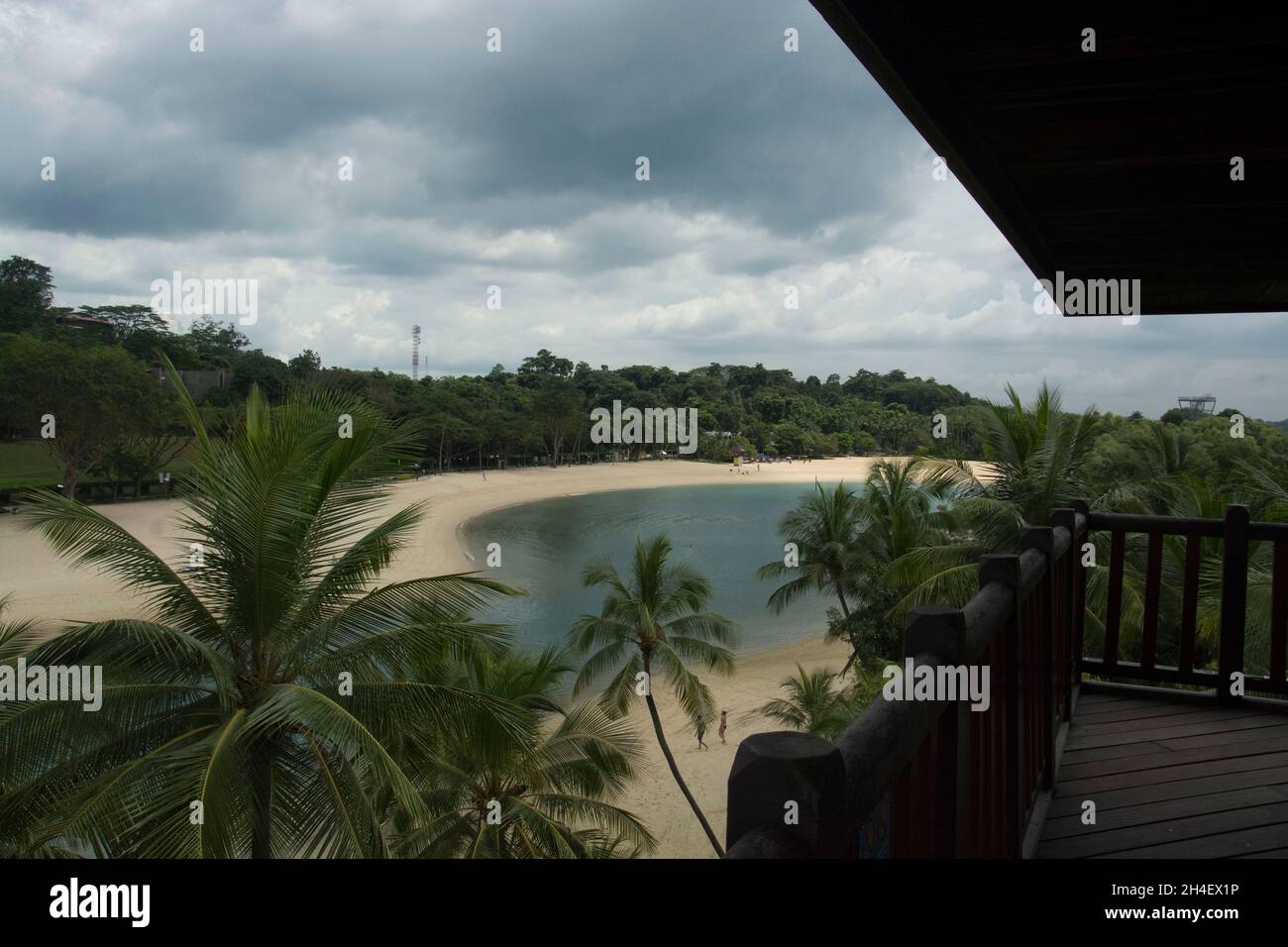 cloudy sky and beach shore view from a balcony Stock Photo - Alamy