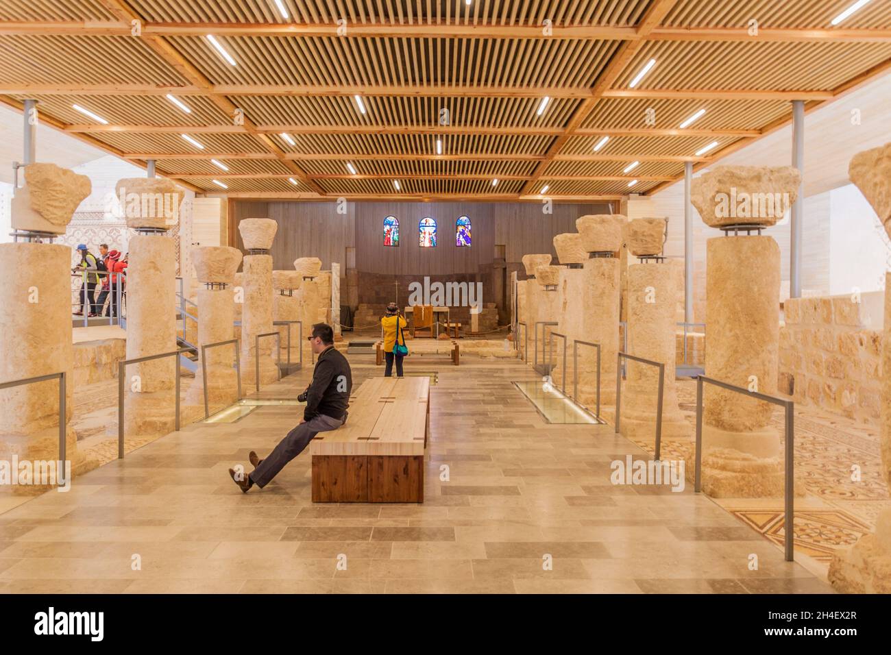 MOUNT NEBO, JORDAN - MARCH 21, 2017: Interior of the Moses Memorial ...