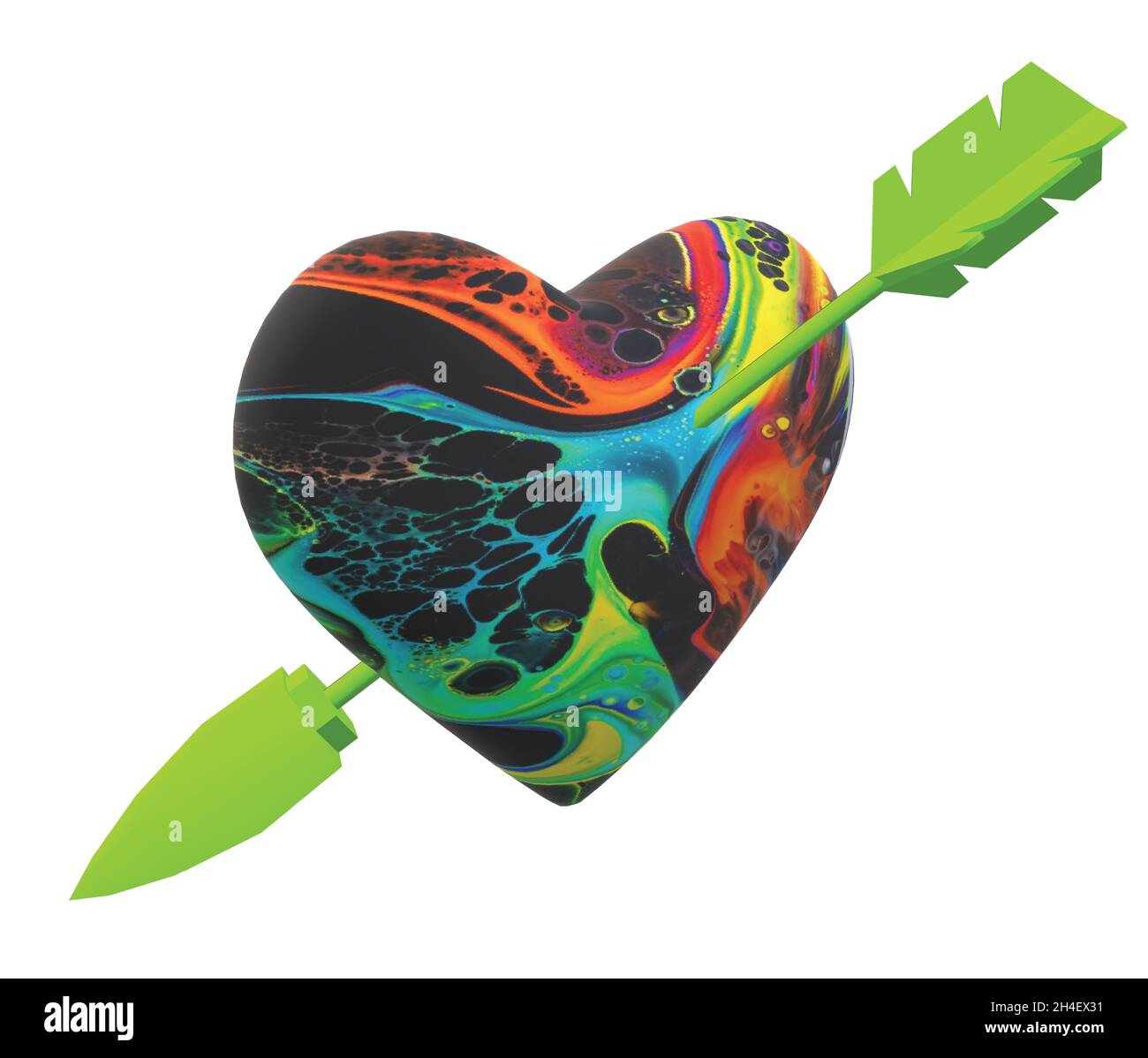 Love Heart Arrow Cupid in Mixed Neon Colors Stock Vector Image & Art ...