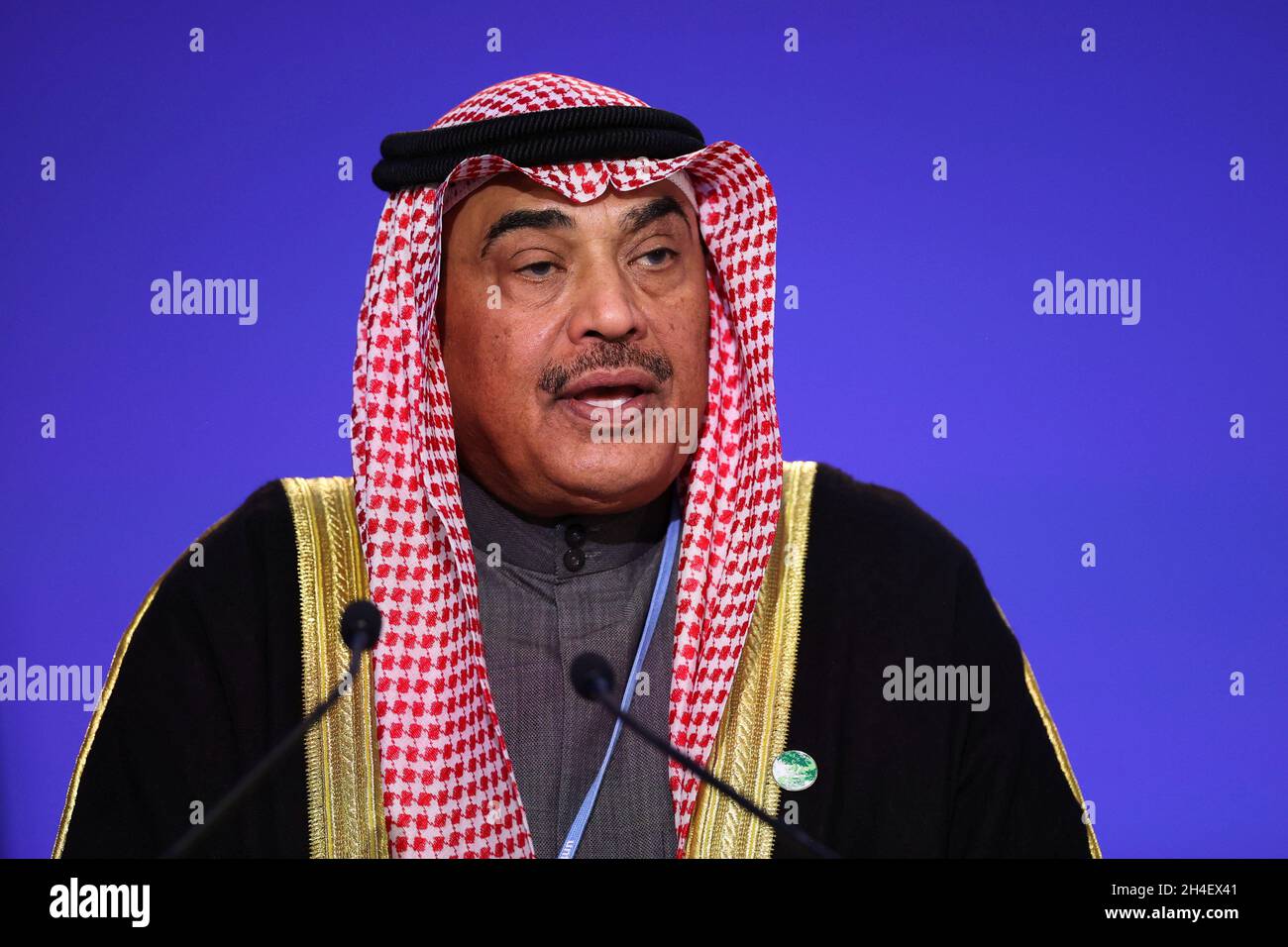 Kuwait's Prime Minister Sheikh Sabah al-Khalid al-Sabah speaking during ...