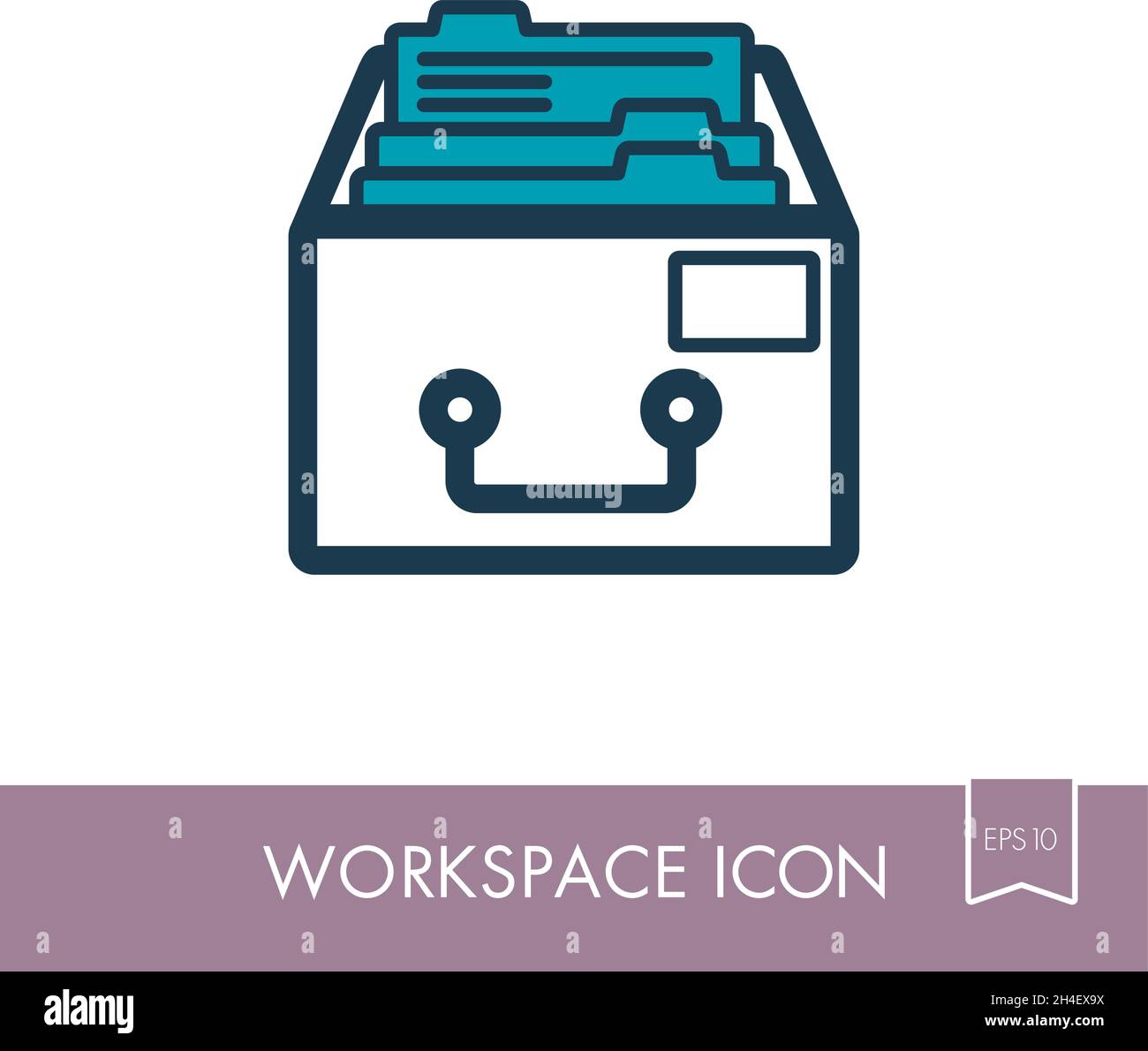 Filing Cabinet outline icon. Workspace sign. Graph symbol for your web ...