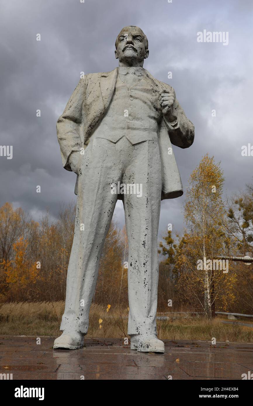 One of the last two remaining statues of Lenin in the Ukraine Stock ...