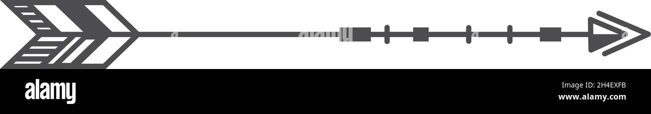 Arrow in vintage tribal style. Decorative border text divider Stock ...