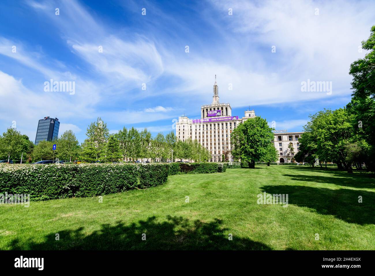 Bucharest, Romania - 15 May 2021: The main building of the House of the ...