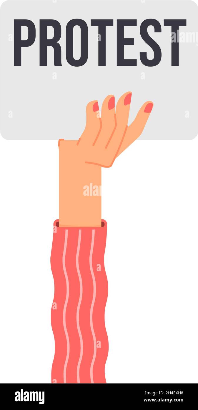 Protest icon. Human hand holding strike banner Stock Vector Image & Art ...