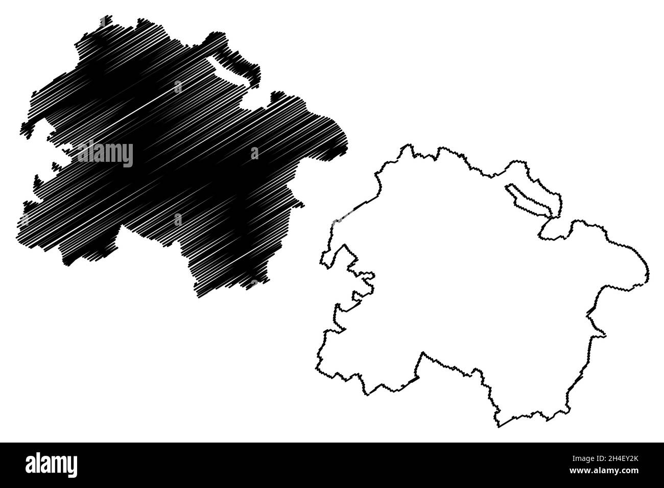 Samba district (Jammu and Kashmir union territory, Republic of India) map vector illustration ...