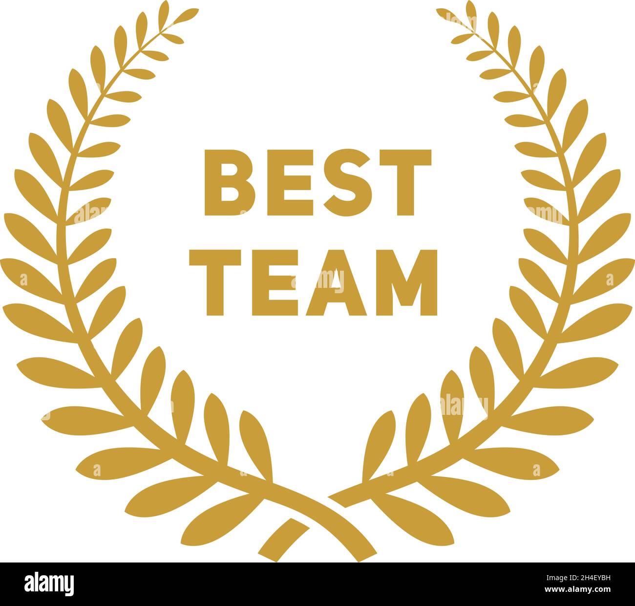 Best team golden badge. Laurel branches award sign Stock Vector Image ...