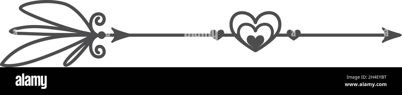 Vintage hand drawn arrow. Decorative retro divider Stock Vector Image ...