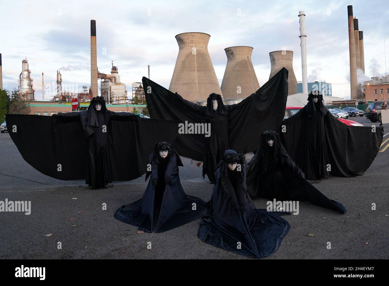 Climate activists from Ocean Rebellion, representing 'oil slicks ...
