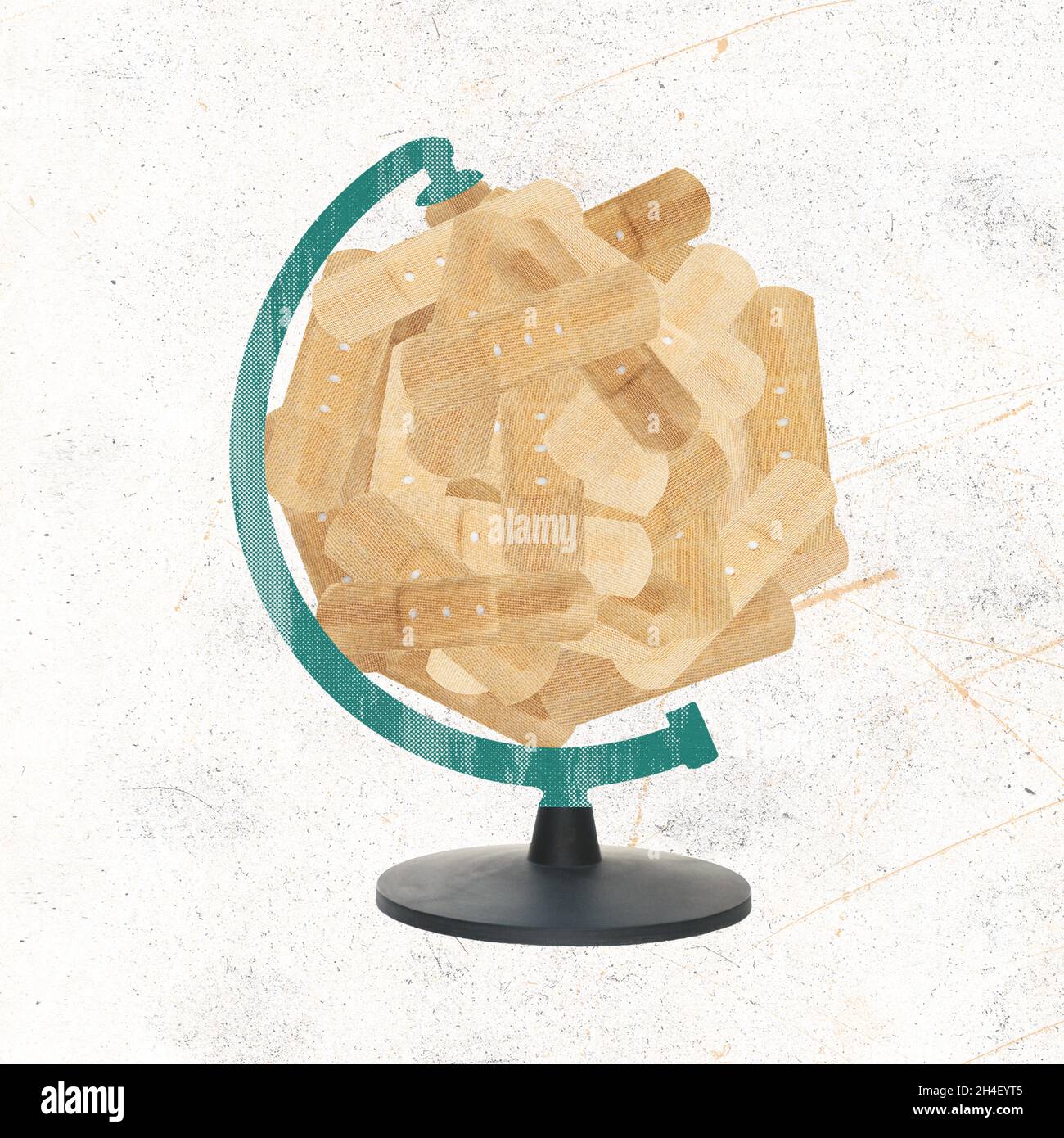 Air and water pollution. Contemporary art collage, modern creative ...