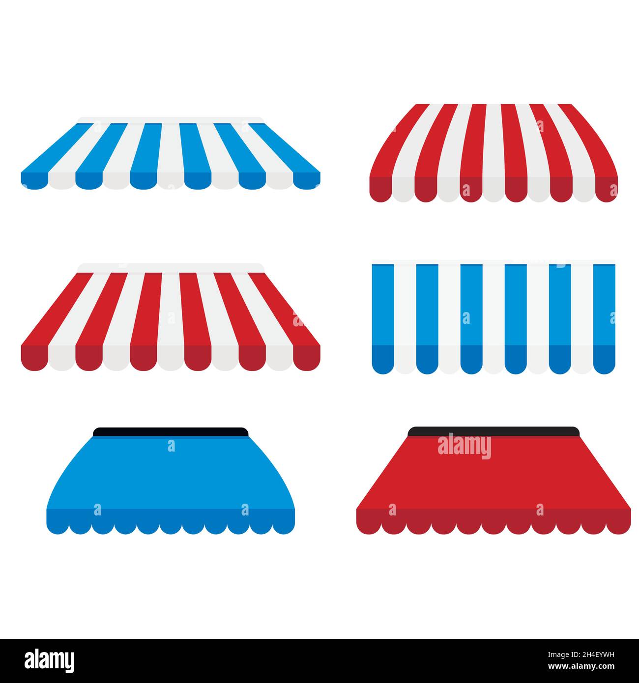 Collection of roof canopy, awning for shop, tent bunting vector. Awning ...
