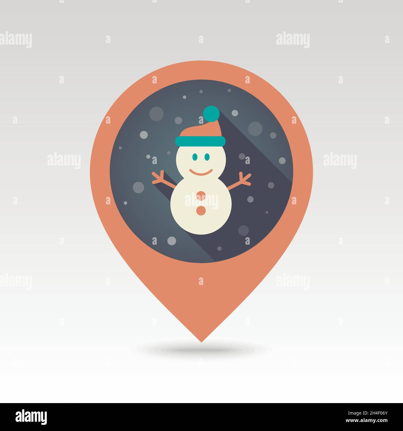 Modern Snowman flat pin map icon. Map pointer. Map markers. Vector ...