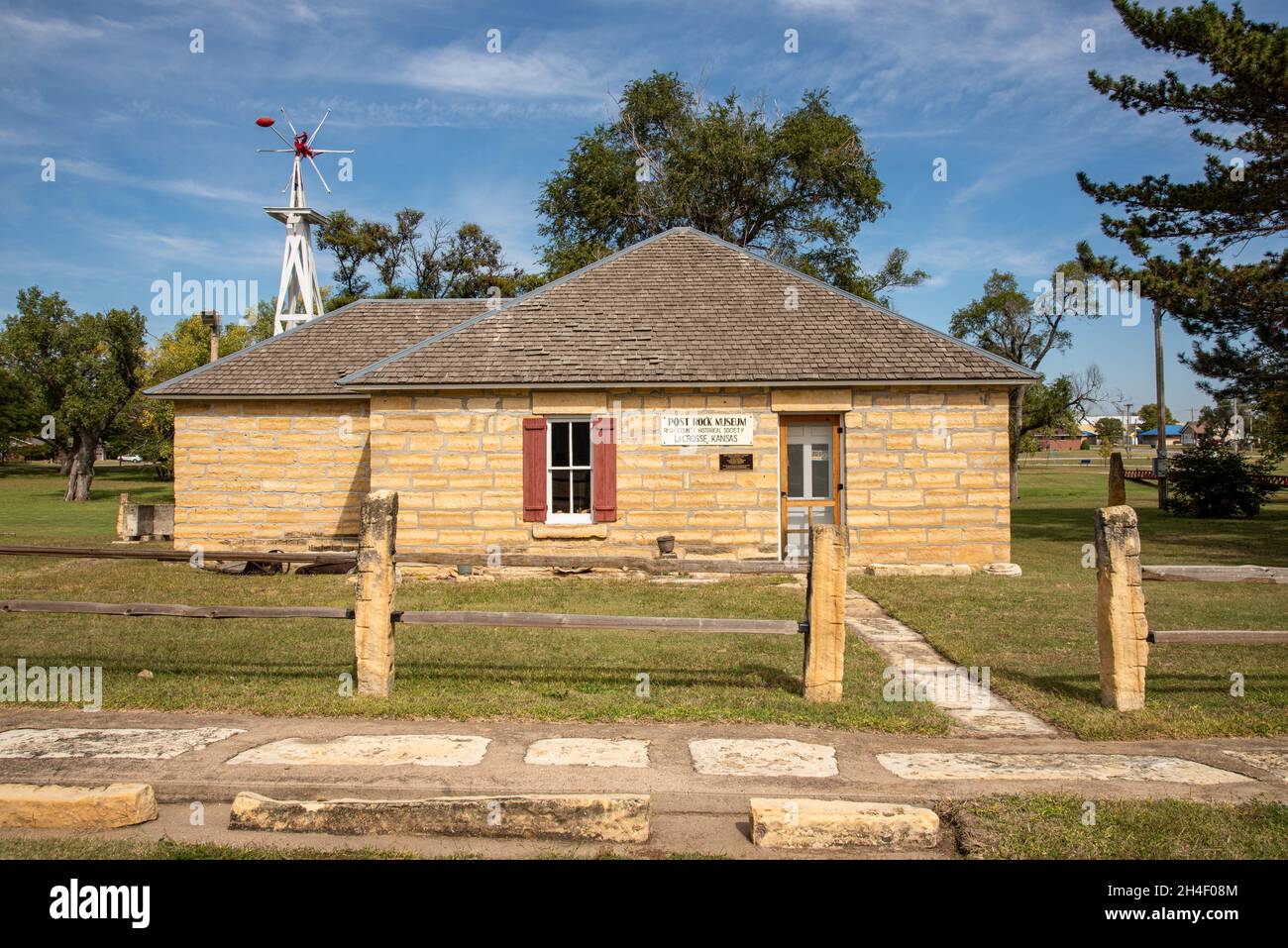 The Post Rock Museum Rush County Historical Society, a building made of ...