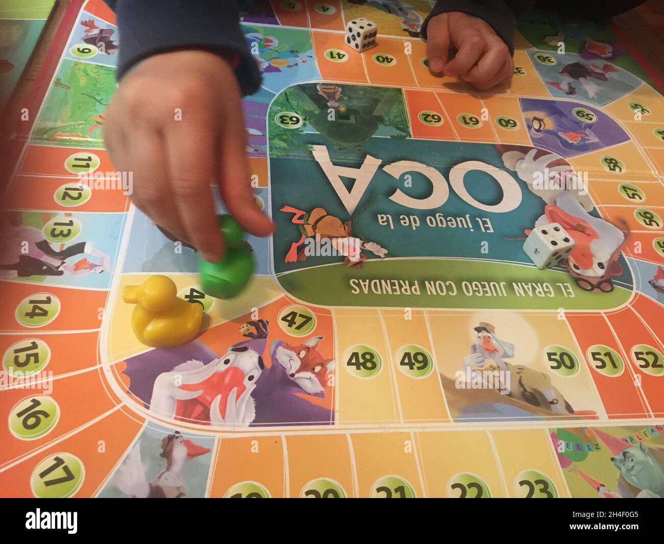 children playing the goose game Stock Photo - Alamy