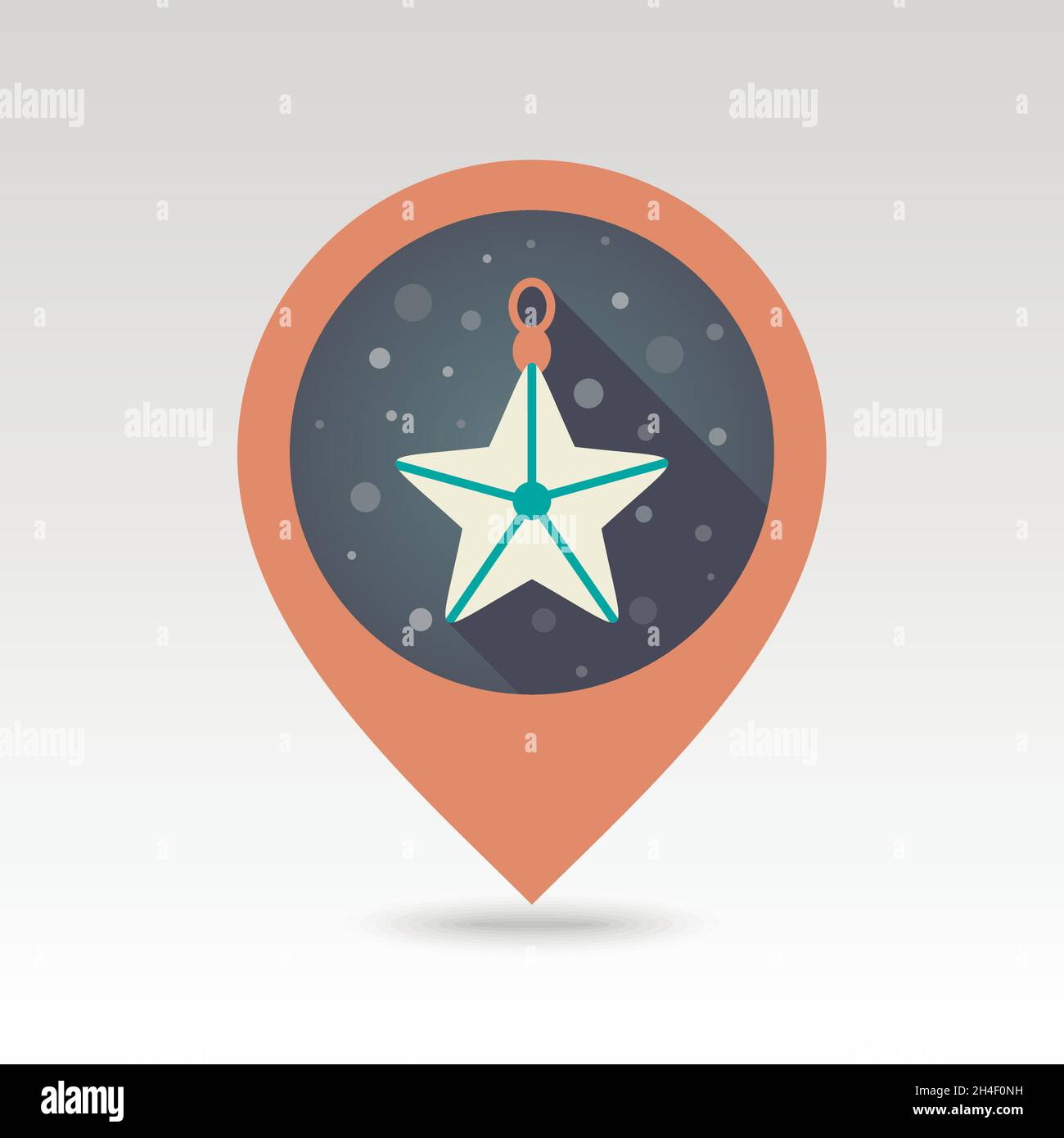 Christmas Star flat pin map icon. Map pointer. Map markers. Vector ...