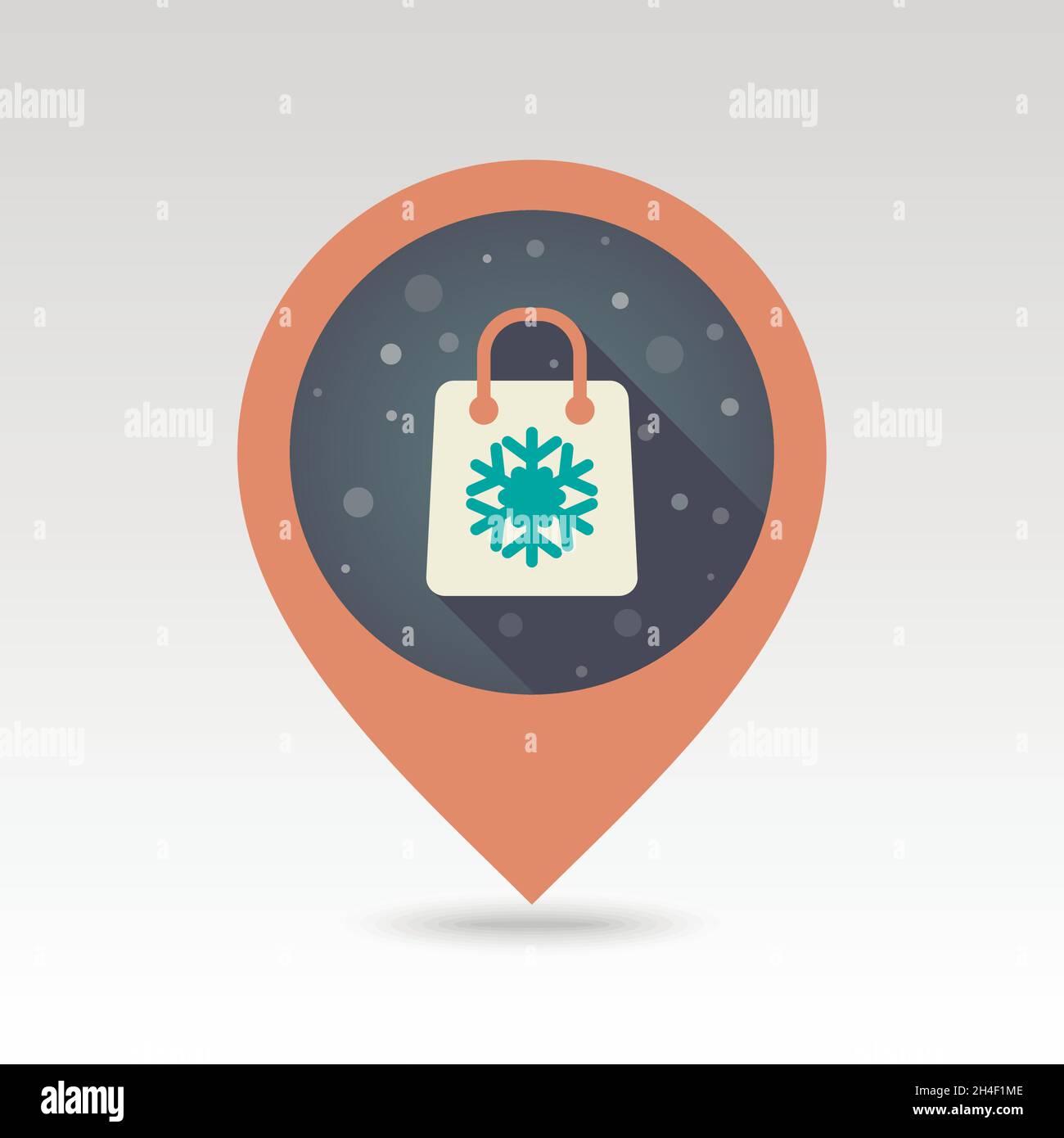 Shopping bag flat pin map icon. Map pointer. Map markers. Vector ...