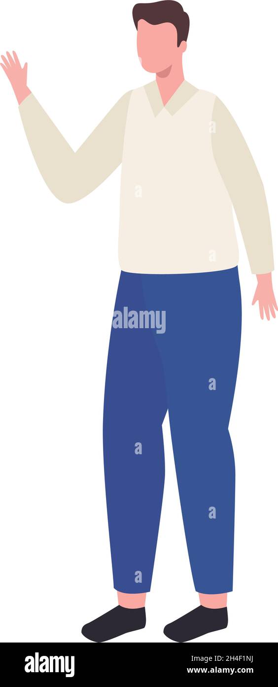 man with hand up Stock Vector Image & Art - Alamy