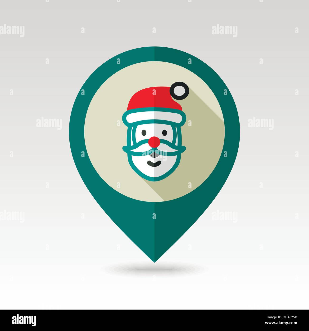 Santa Claus face. Christmas pin map icon. Map pointer. Map markers ...