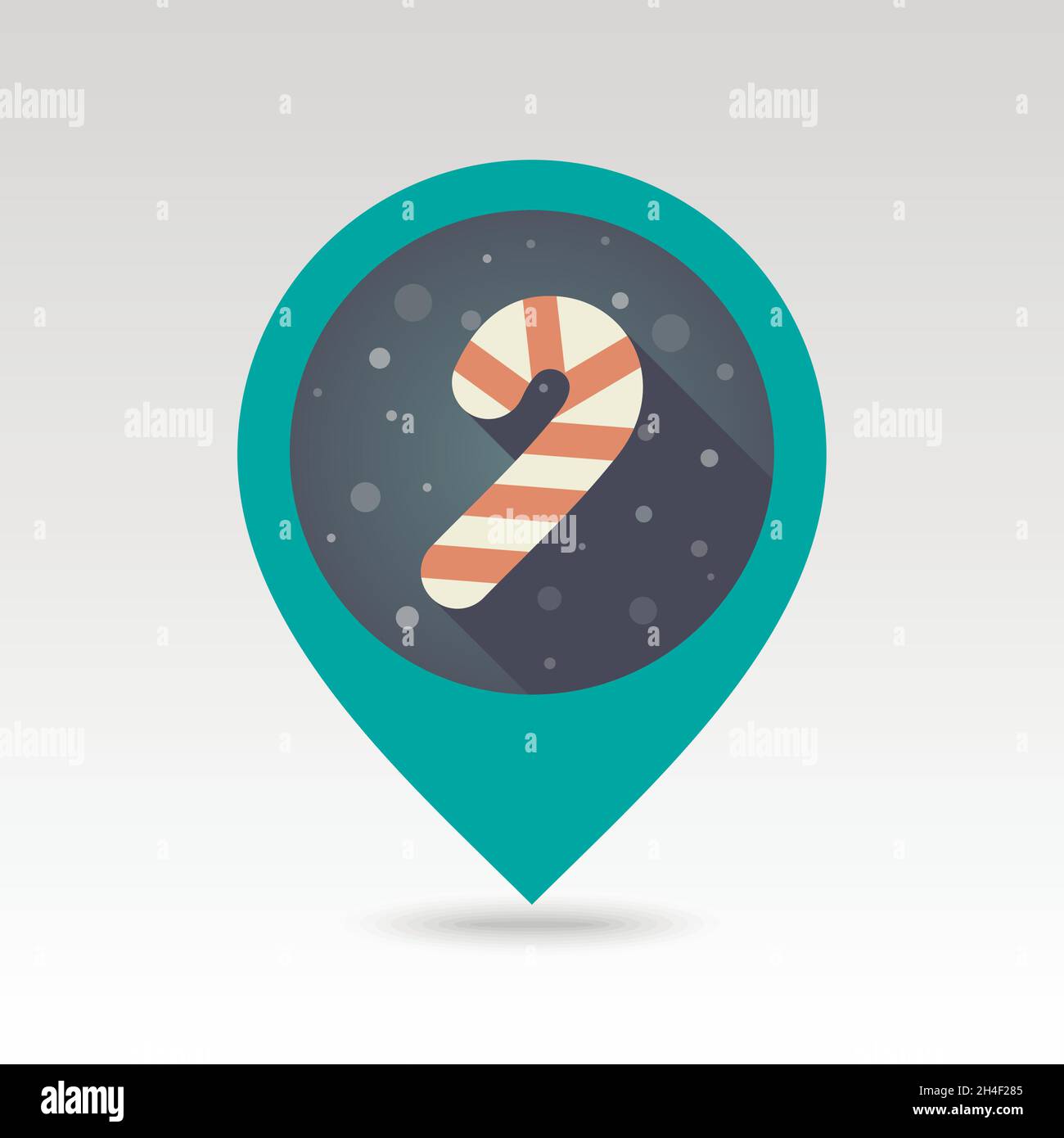 Christmas Candy Cane flat pin map icon. Map pointer. Map markers ...