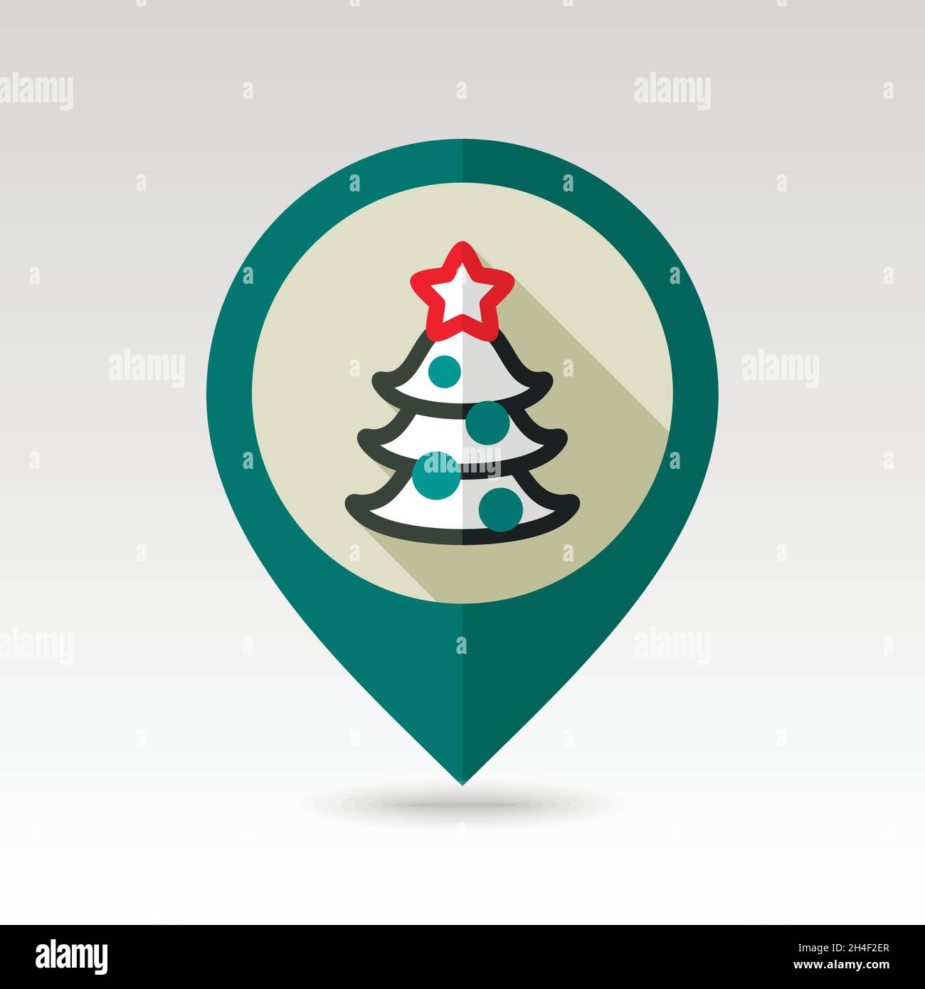 Christmas tree pin map icon. Map pointer. Map markers. Vector ...