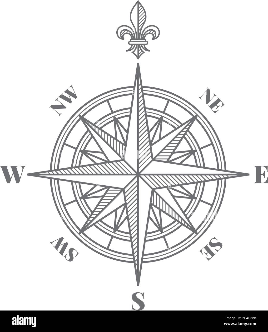 Vintage map sign. Nautical travel orientation symbol Stock Vector Image ...