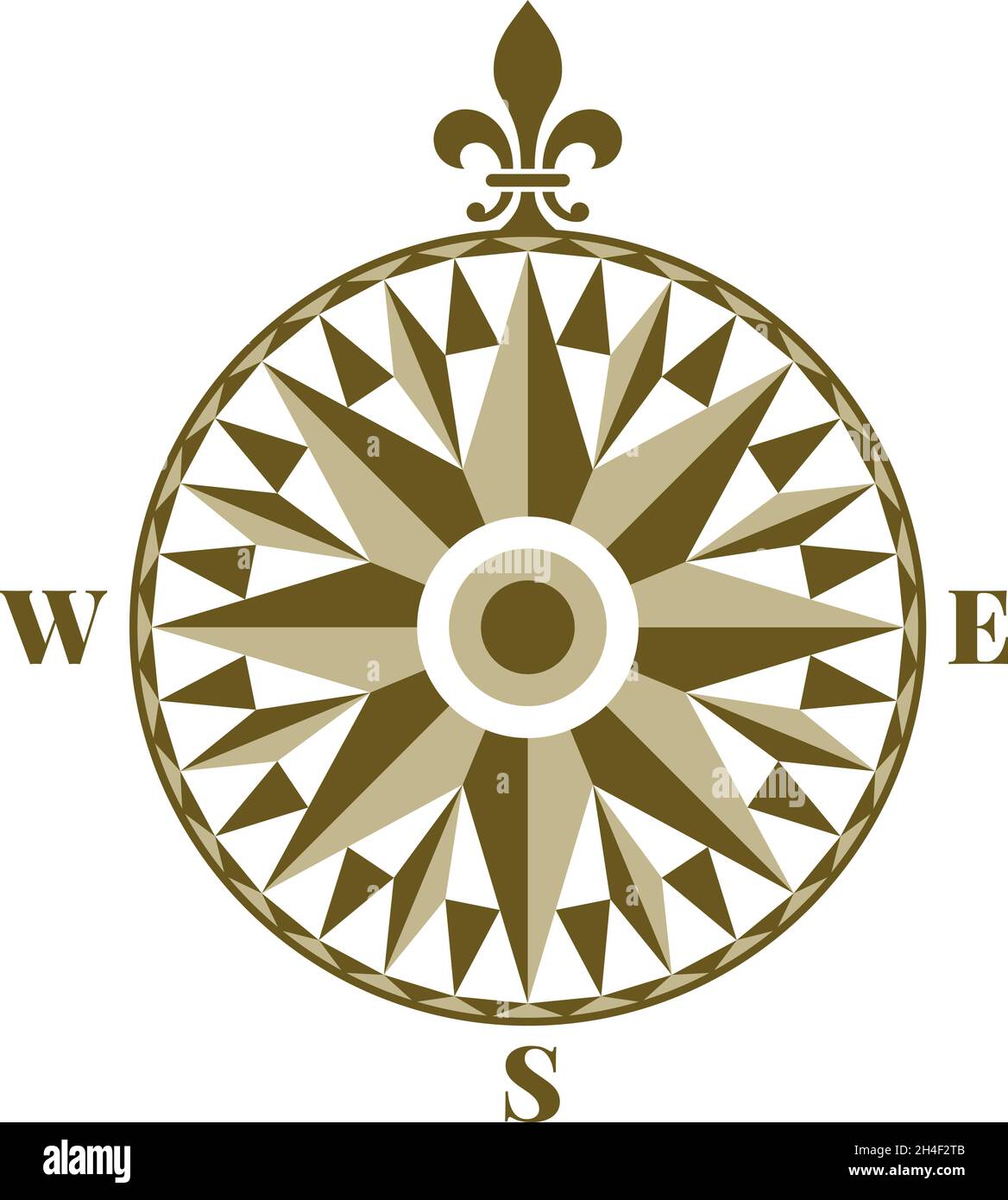 Vintage wind rose. Compass star in retro decorative style Stock Vector ...