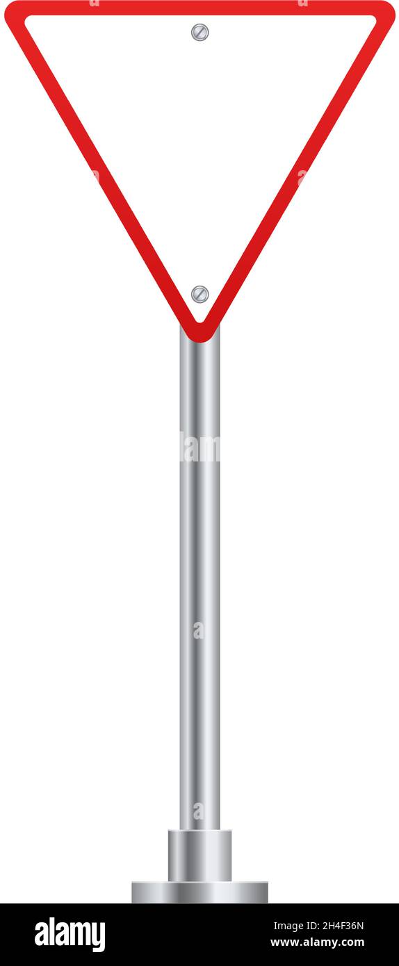 Give way road sign. Yield symbol. Blank red triangle Stock Vector Image ...