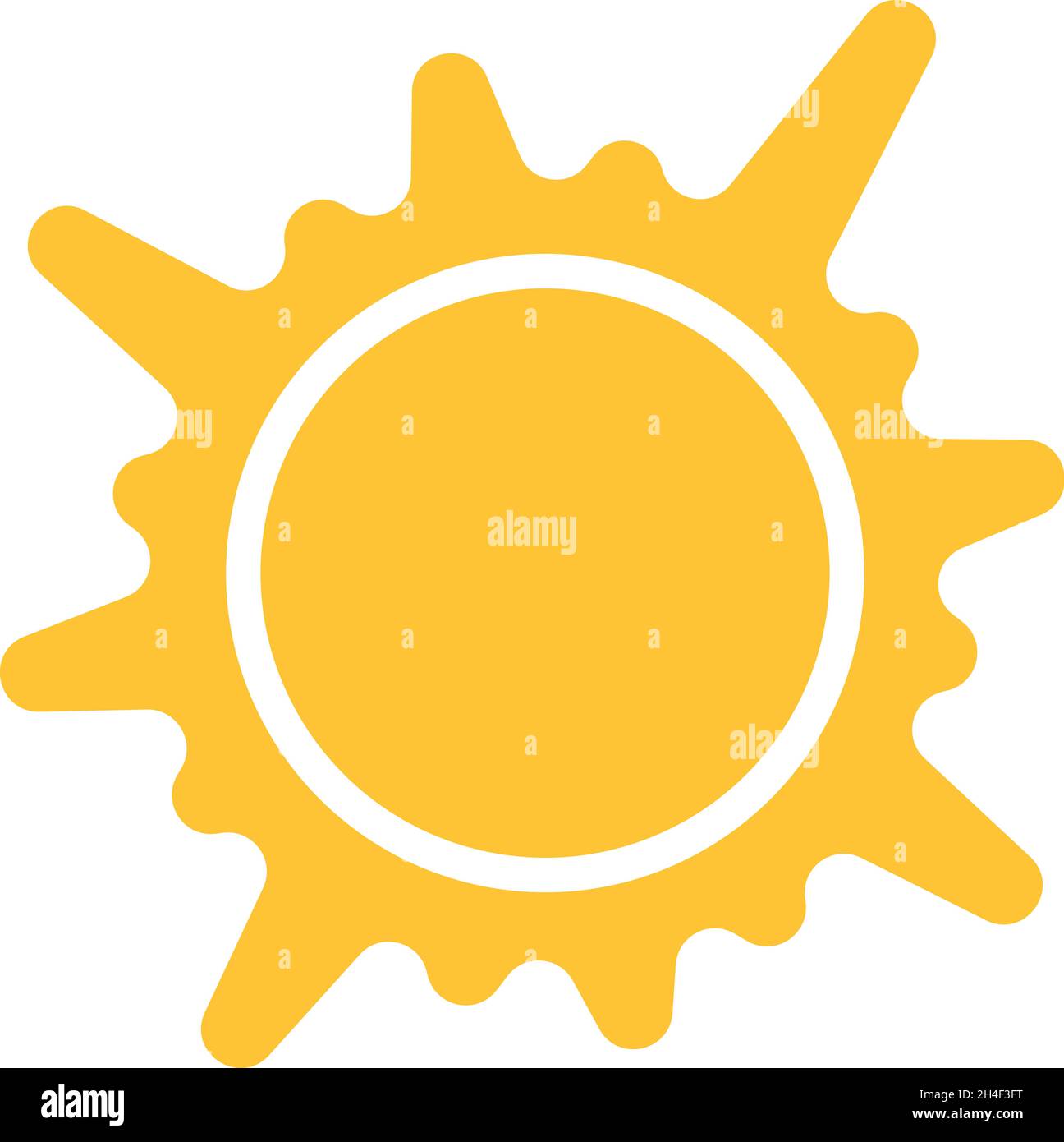 Sun with yellow rays. Simple flat icon Stock Vector Image & Art - Alamy