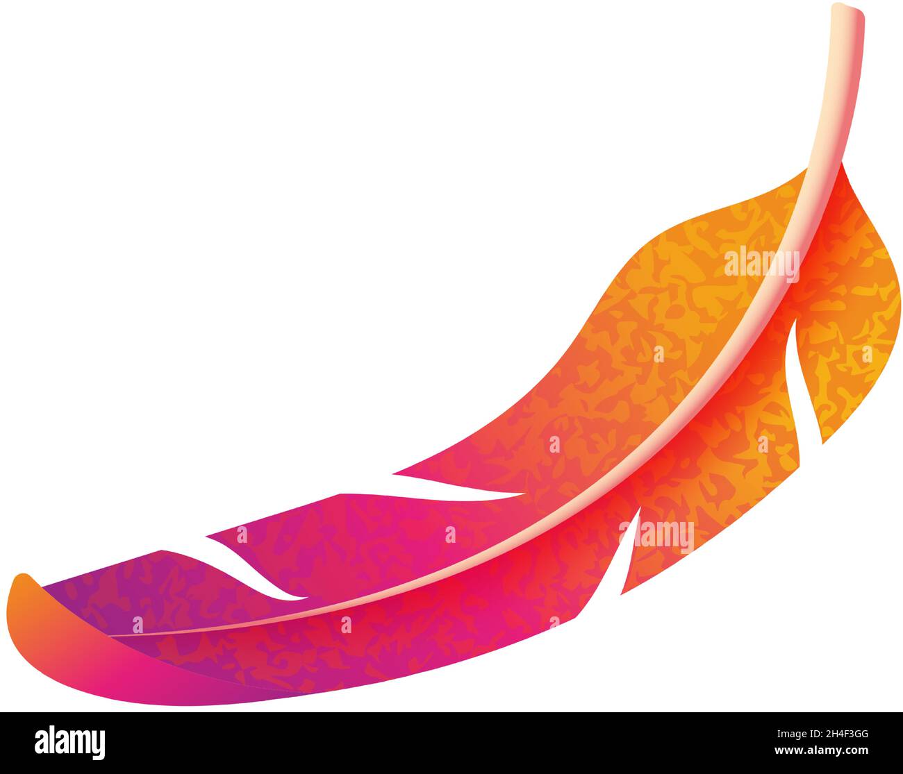 Falling feather. Colorful rainbow quill in ethnic grain style Stock ...