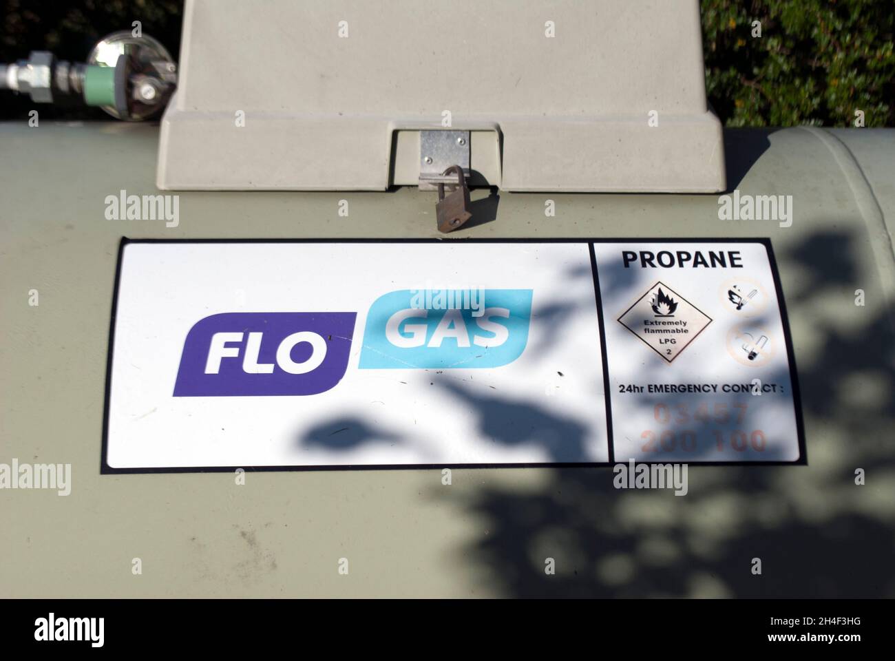 Flo Gas cylinder tank at holiday cottages at Stublick Moor, Langley ...