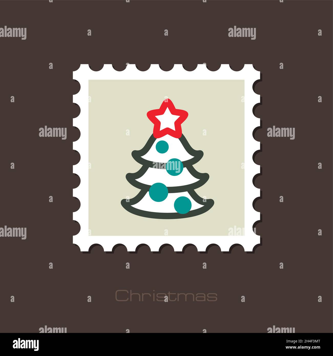 Christmas tree stamp, vector illustration eps 10 Stock Vector Image ...