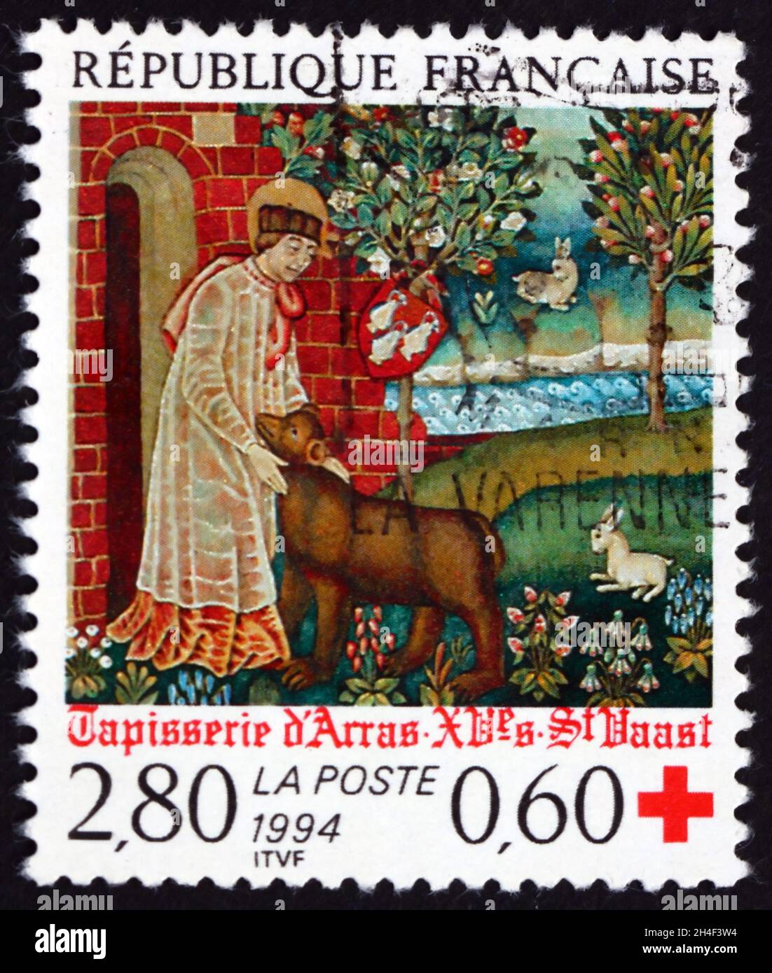 FRANCE - CIRCA 1994: a stamp printed in France shows St. Vaast, Arras ...