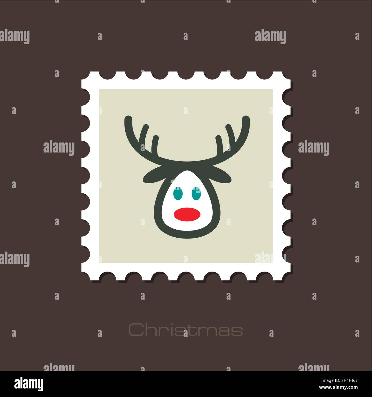 Deer postage stamp Stock Vector Images - Alamy