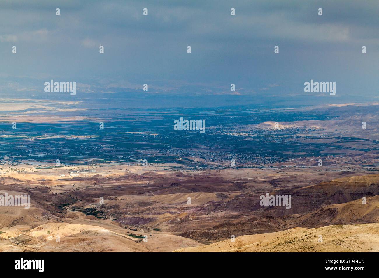 Landscape of the Holy Land as viewed from the Mount Nebo, Jordan Stock ...