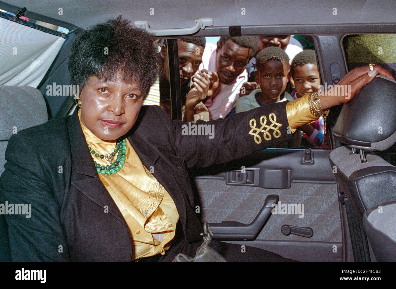 Winnie Mandela arrives to vote in South Africa's first democratic ...