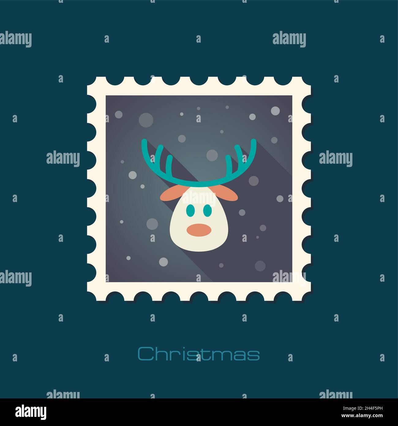 Deer postage stamp Stock Vector Images - Alamy
