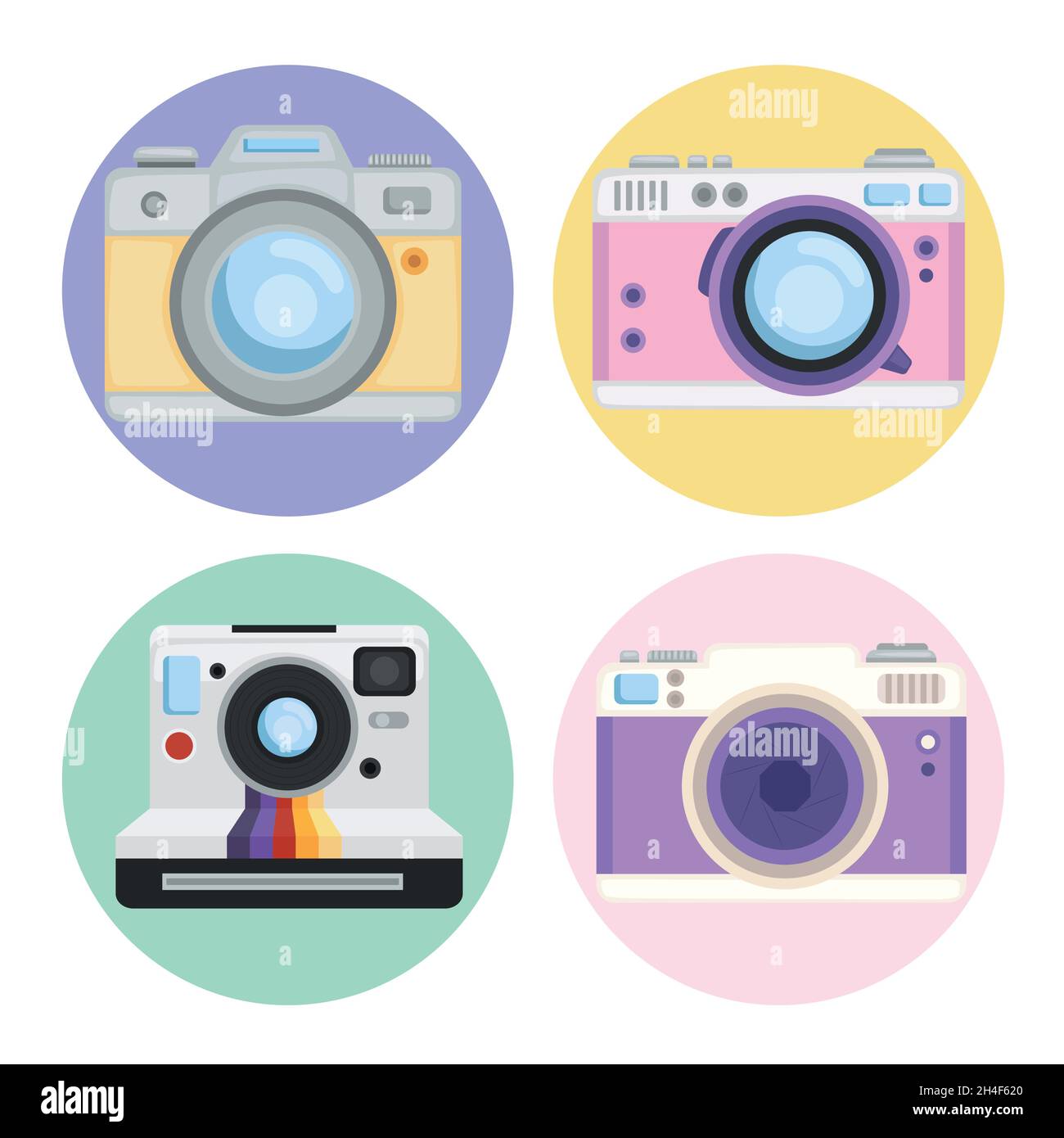 Old and vintage cameras Stock Vector Images - Alamy