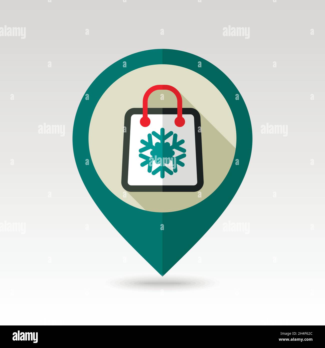 Shopping bag flat pin map icon. Map pointer. Map markers. Vector ...