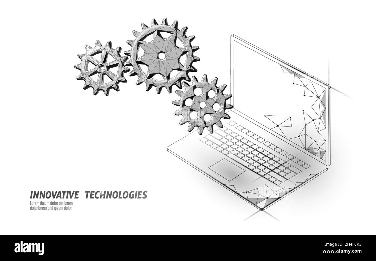 Laptop settings help service low poly. New version software operation ...
