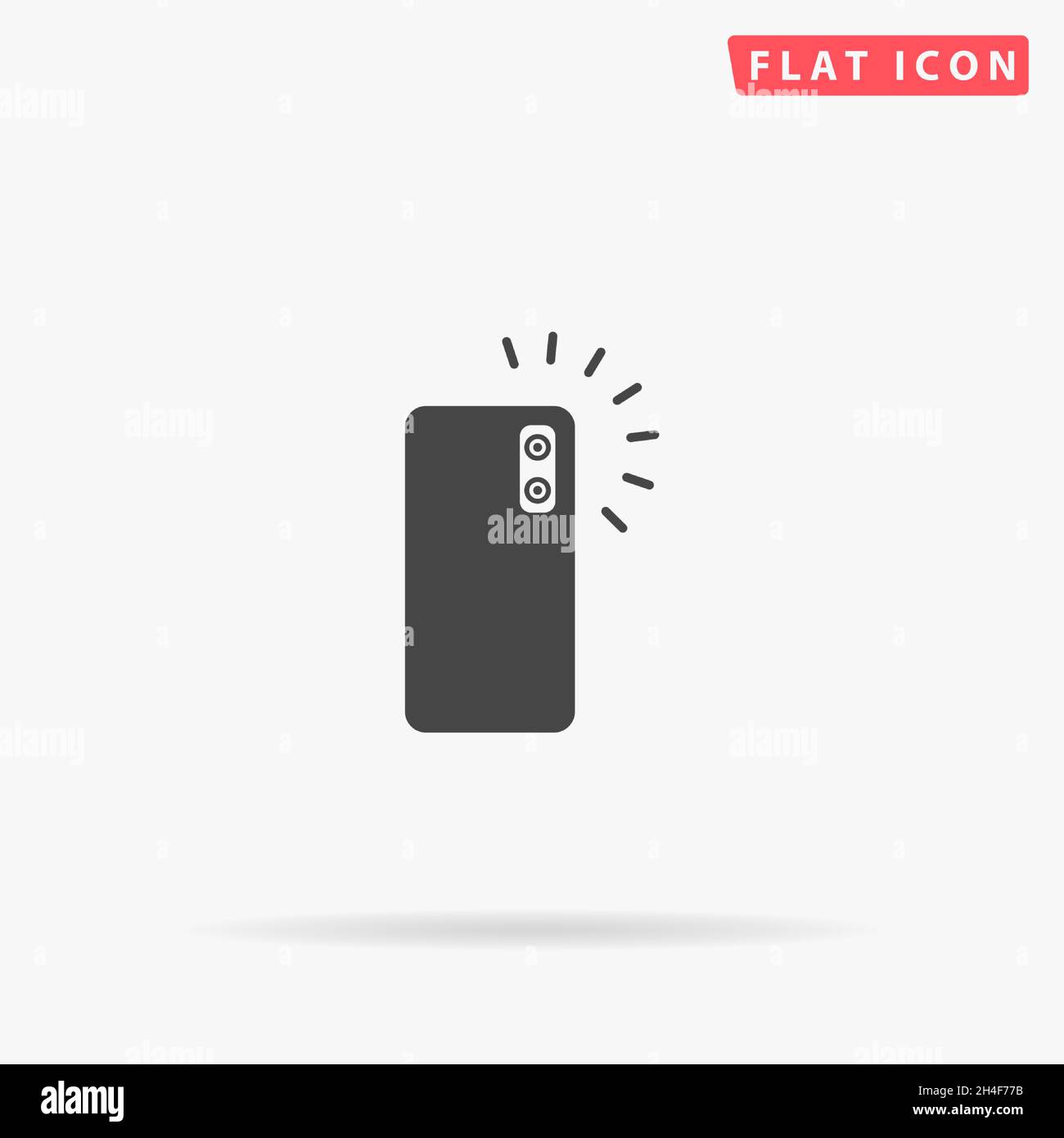 Mobile Phone Camera flat vector icon. Hand drawn style design ...