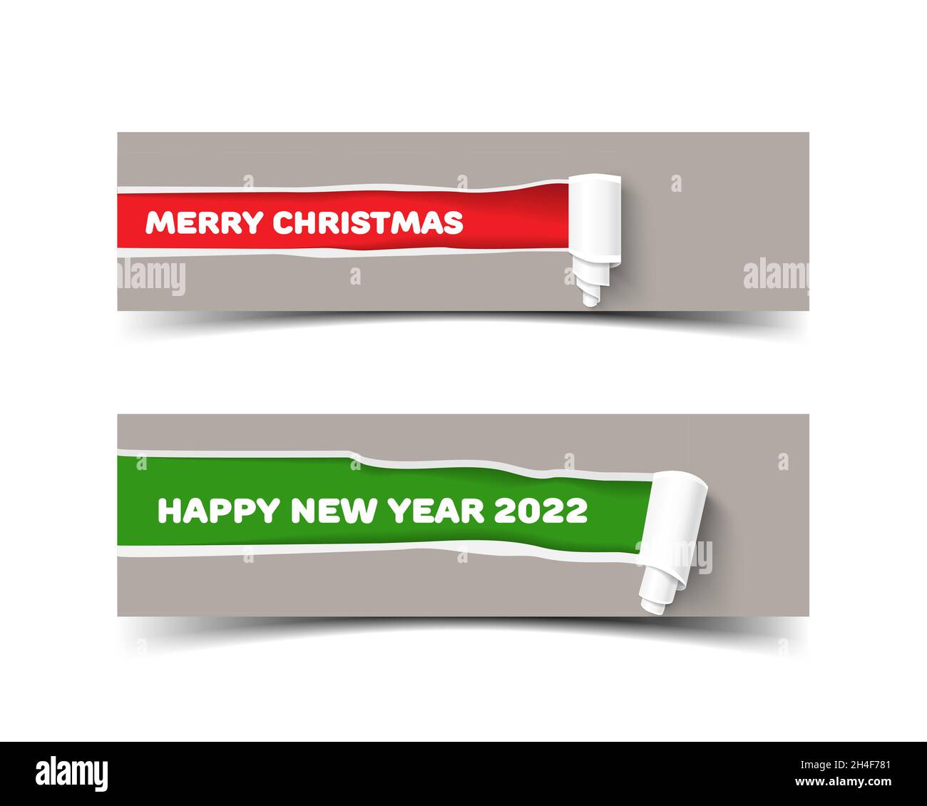 Set of paper banners realistic vector illustration Stock Vector Image ...