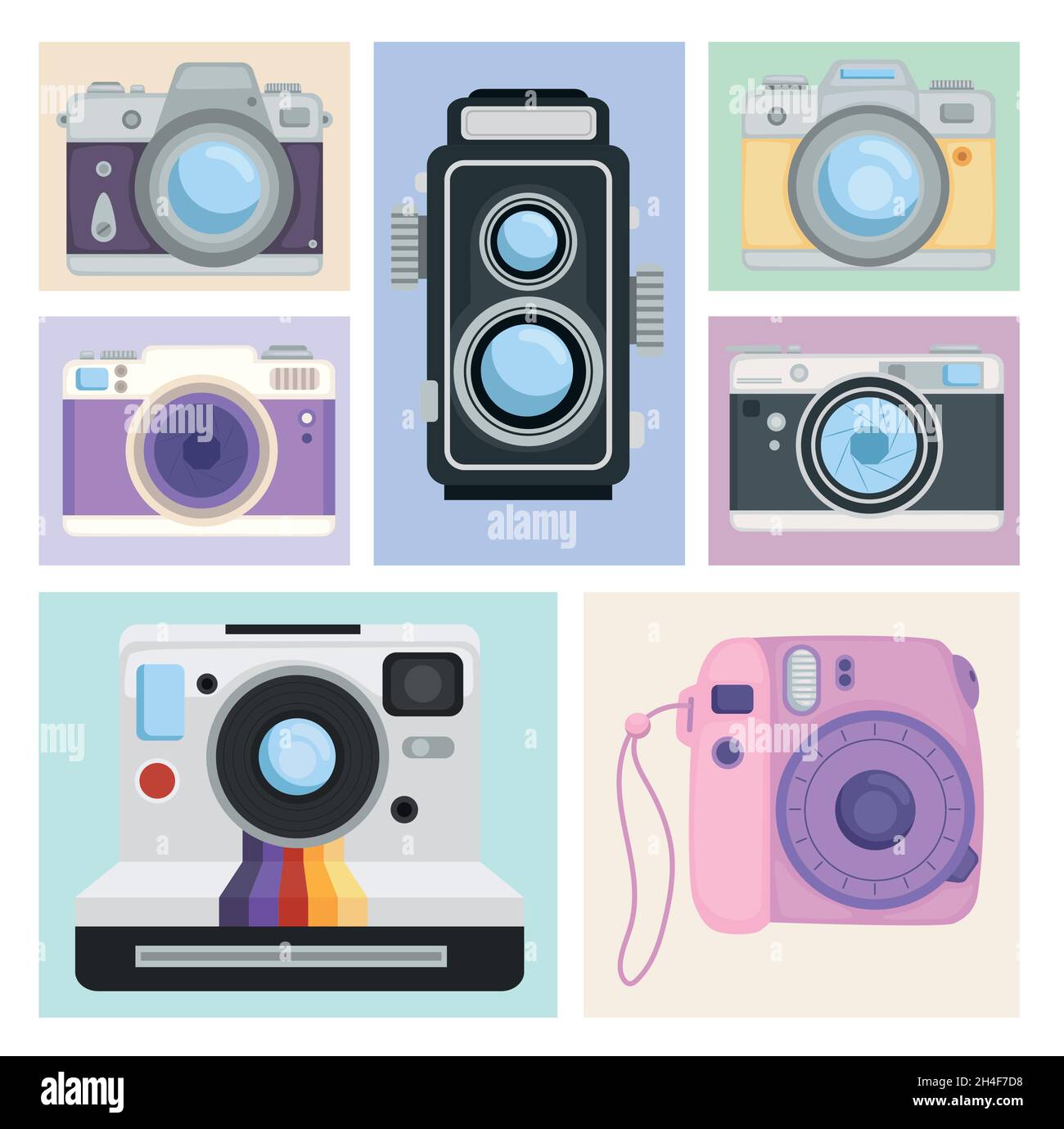 Retro photographic cameras Stock Vector Images - Alamy