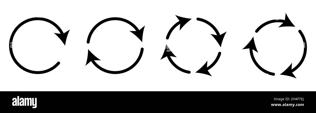 Black circle arrows set. Vector Icons isolated on white background ...