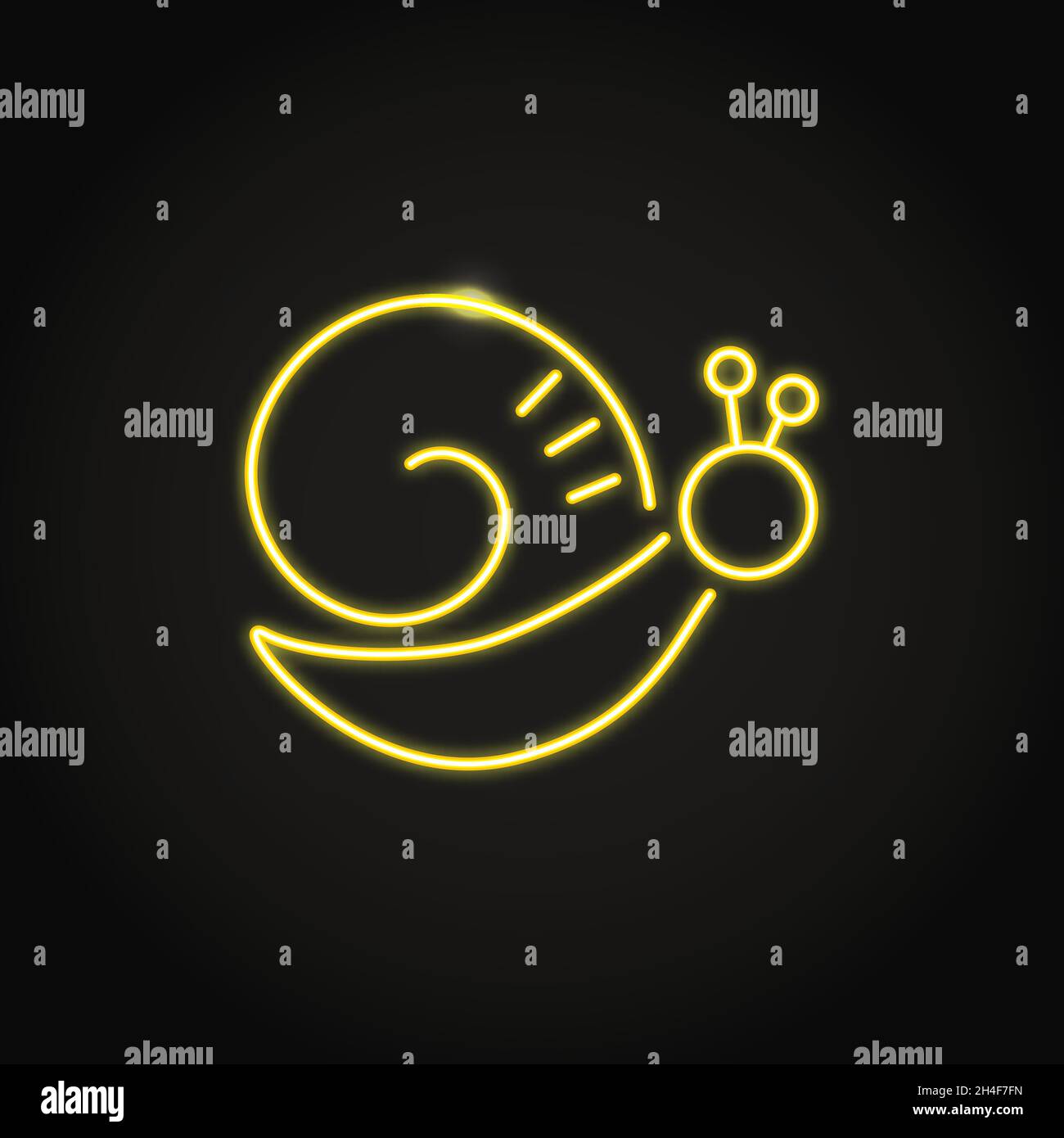 Neon slow snail icon in line style. Vector illustration Stock Vector ...