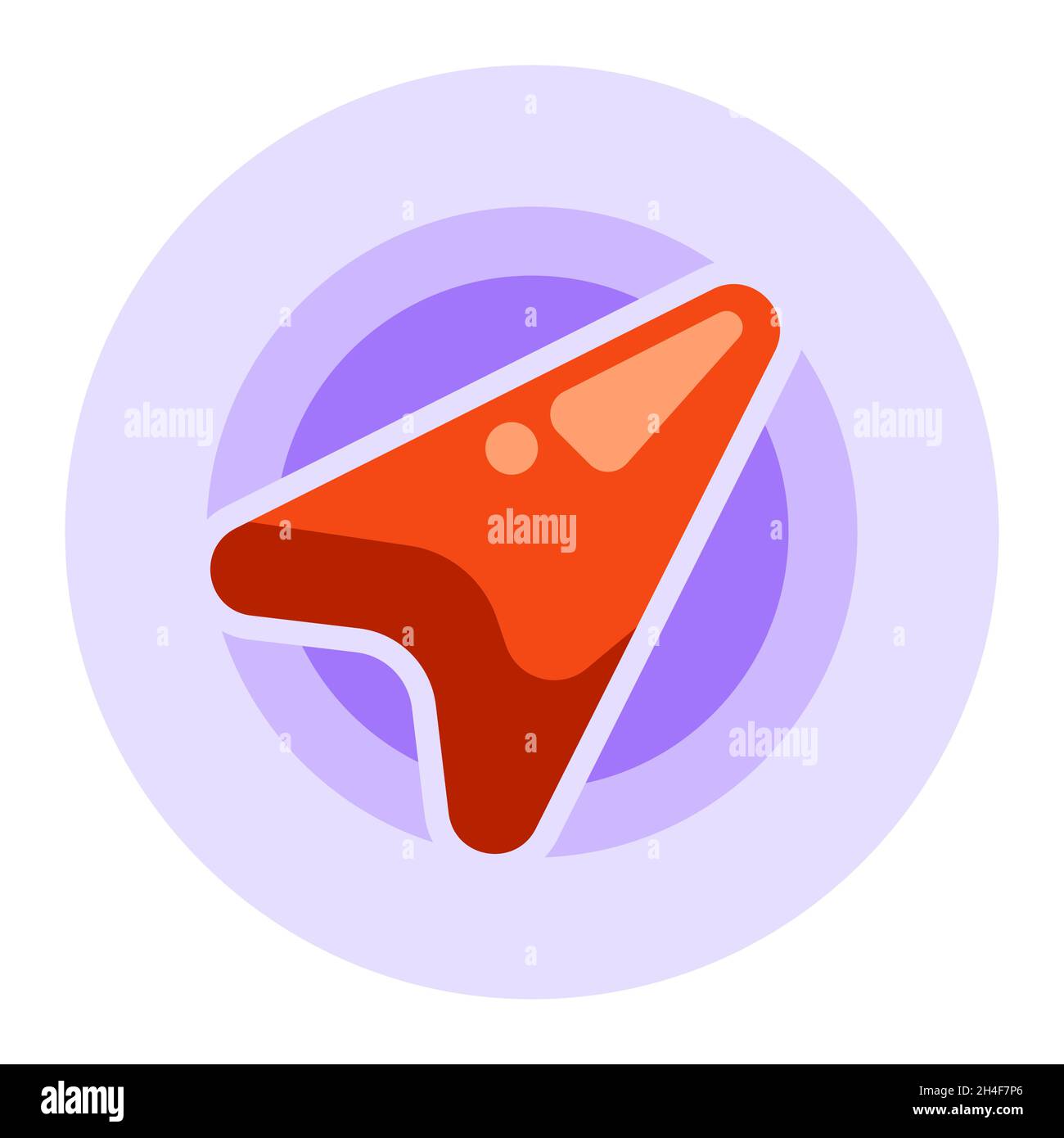 Illustration of navigation arrow to direction of path. Image for ...