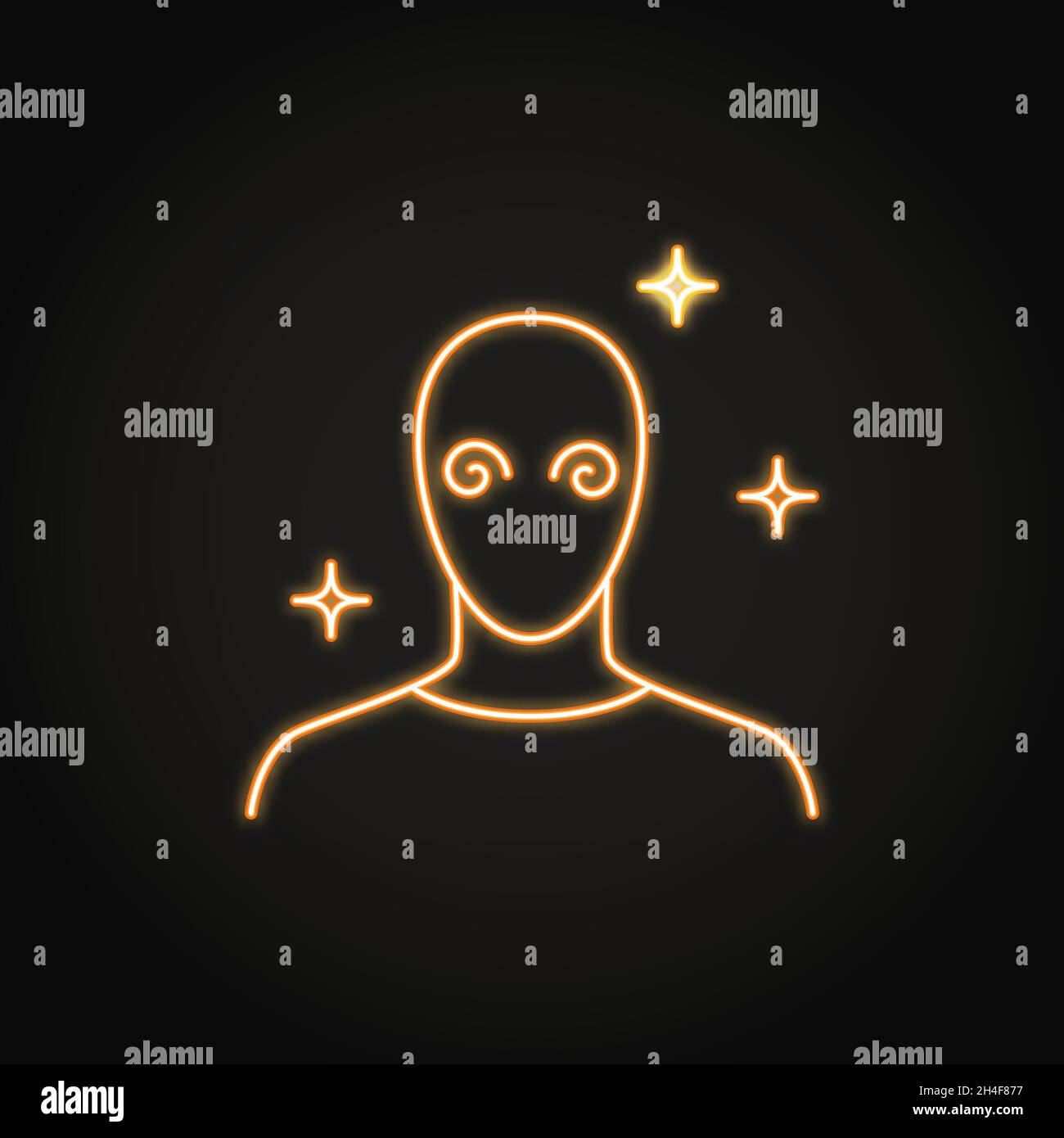 Neon delusional disorder icon in line style. Delusions symbol. Vector ...