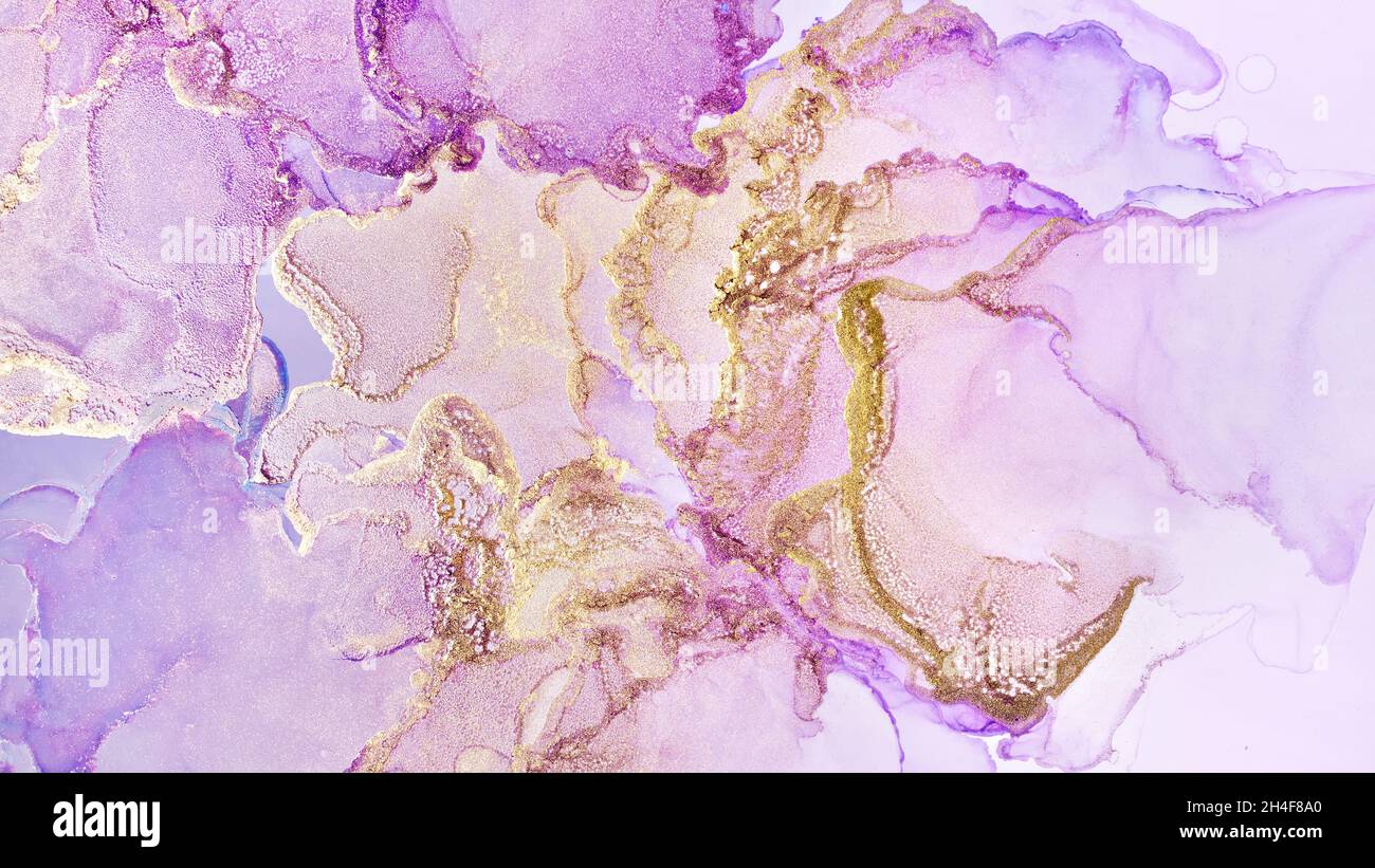 Closeup of mixed purple and golden abstract texture, trendy wallpaper ...