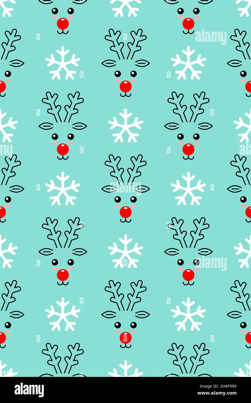 Deer face snow Stock Vector Images - Alamy